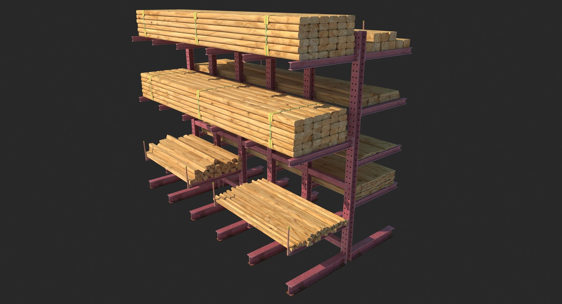 3d Model Modular Racks Loaded