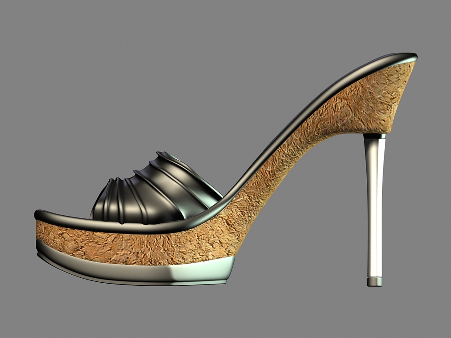 3d 5 Cork Heels Model