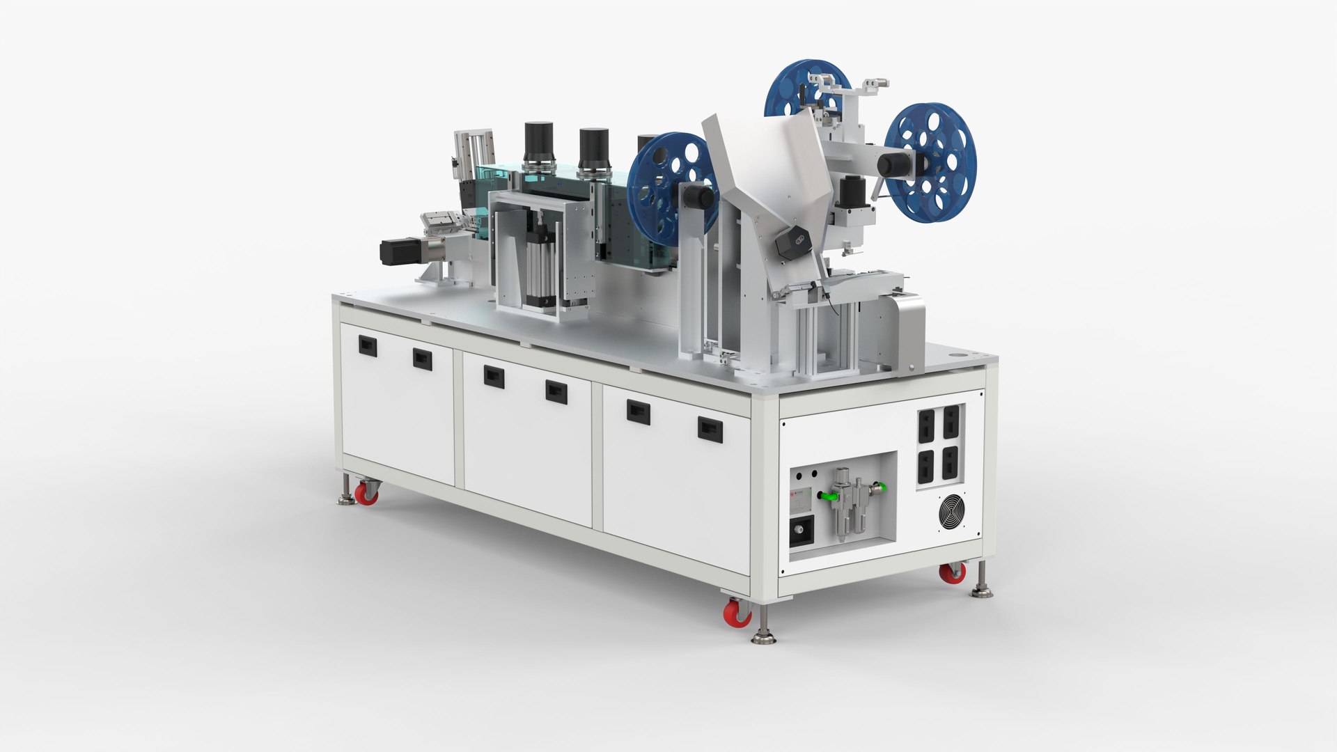 3D Automatic Cylindrical Lithium Battery Sleeve Labeling Machine Model ...