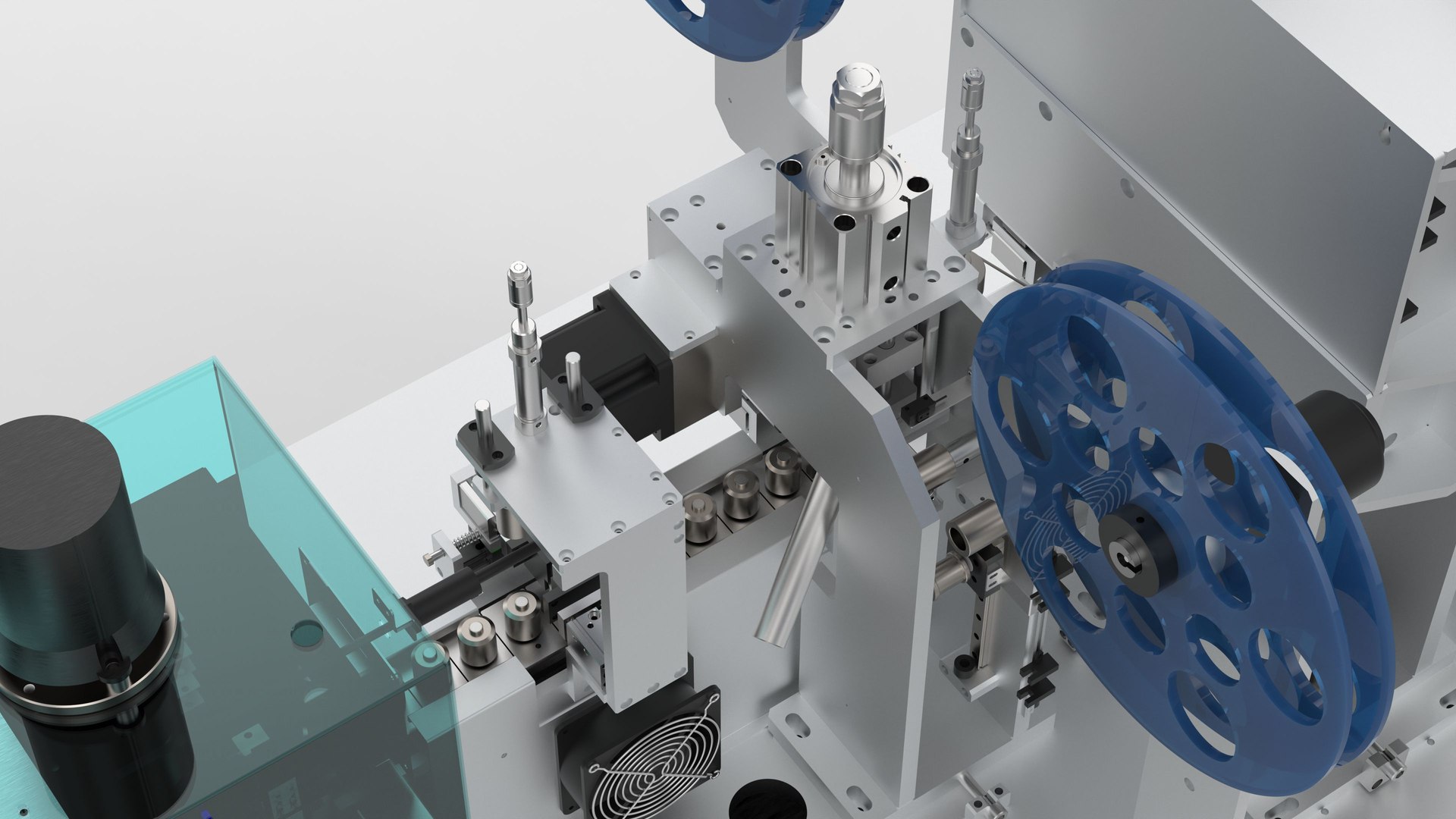 3D Automatic Cylindrical Lithium Battery Sleeve Labeling Machine Model ...