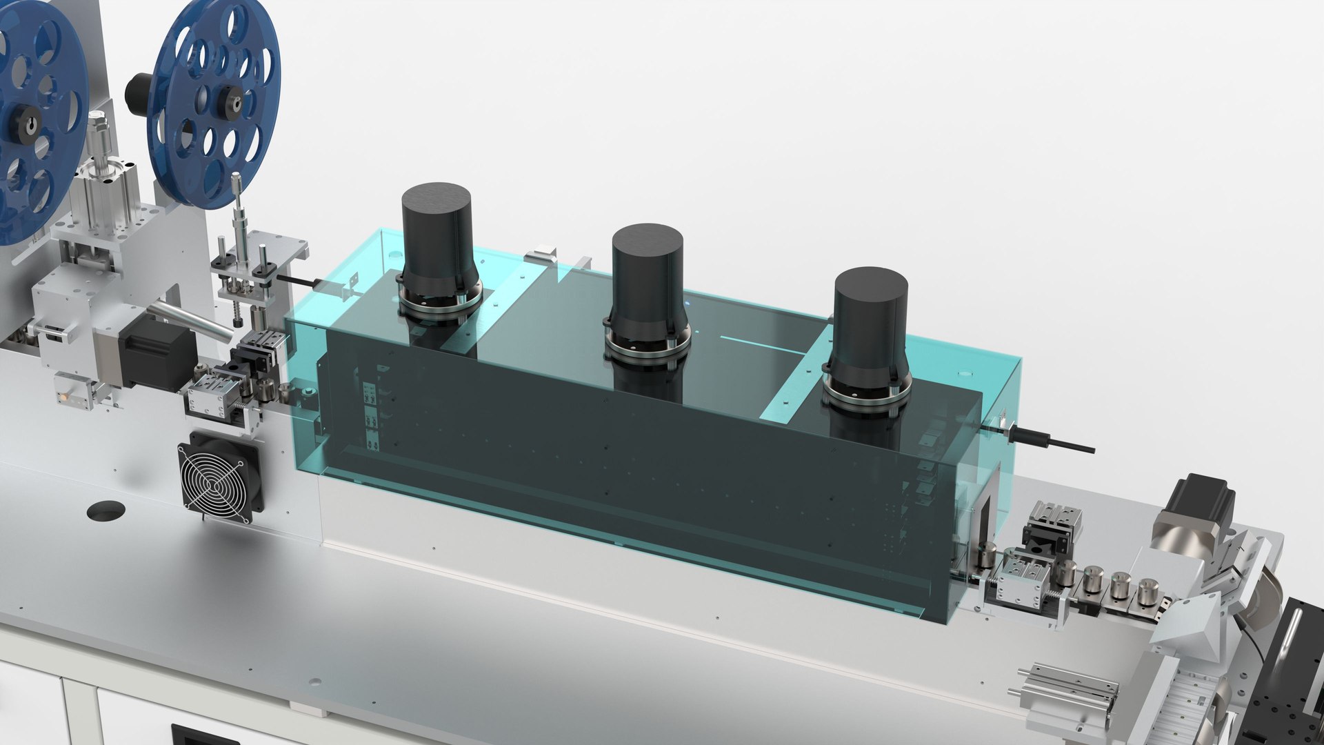 3D Automatic Cylindrical Lithium Battery Sleeve Labeling Machine Model ...