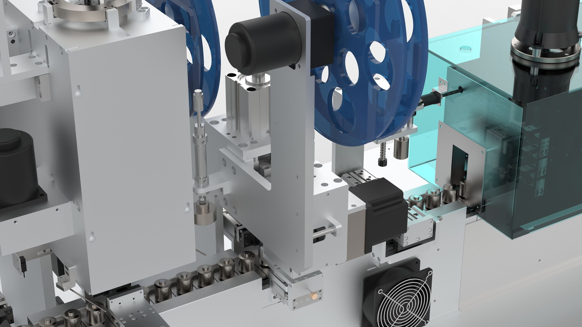 3D Automatic Cylindrical Lithium Battery Sleeve Labeling Machine Model ...