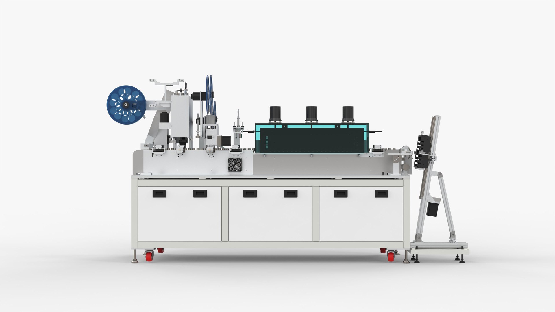 3D Automatic Cylindrical Lithium Battery Sleeve Labeling Machine Model ...