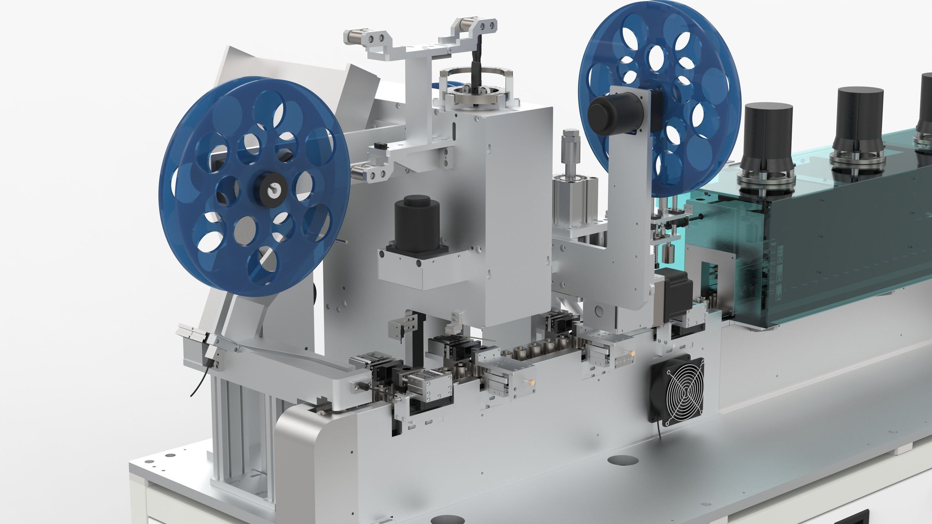 3D Automatic Cylindrical Lithium Battery Sleeve Labeling Machine Model ...