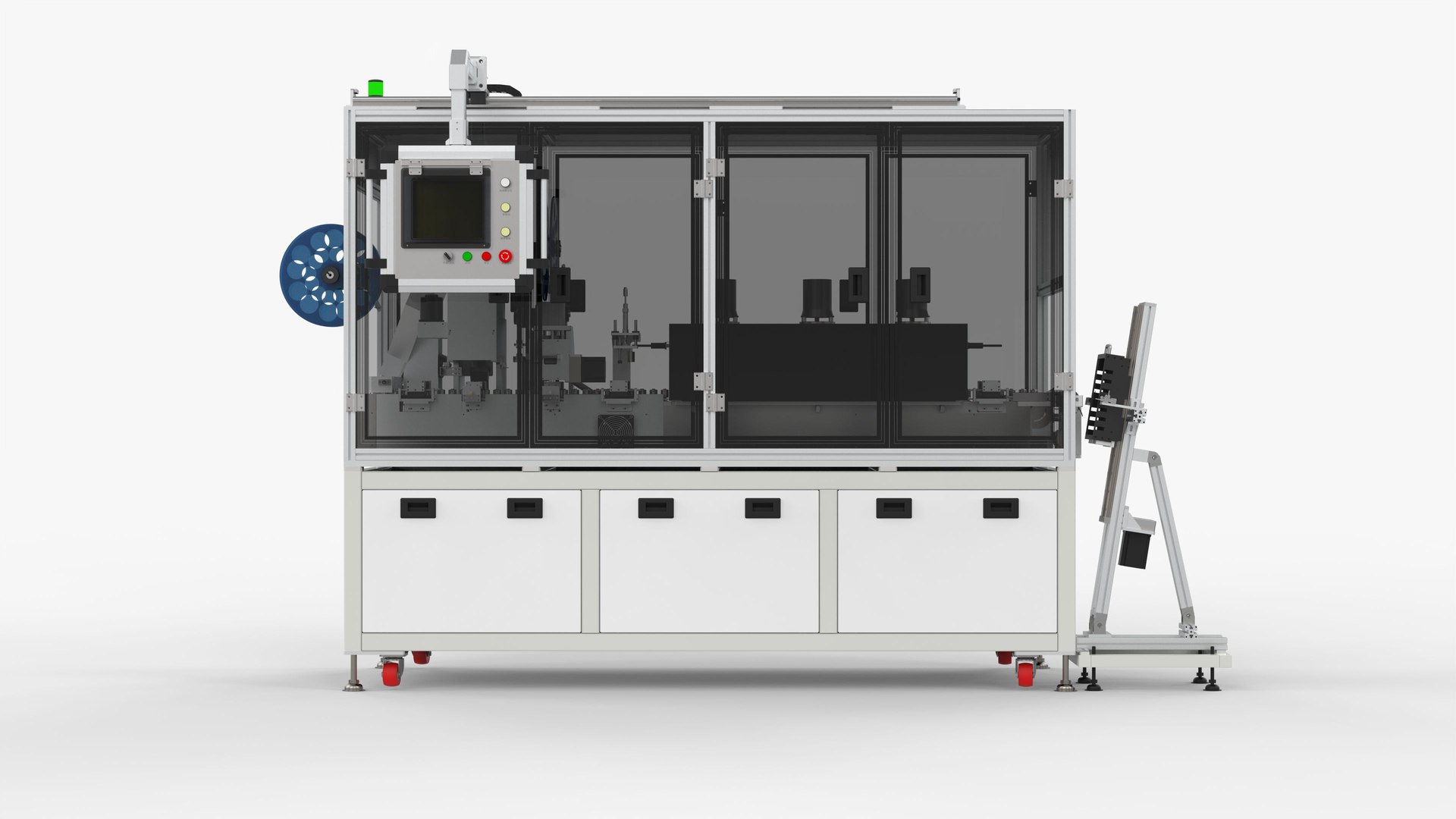 3D Automatic Cylindrical Lithium Battery Sleeve Labeling Machine Model ...