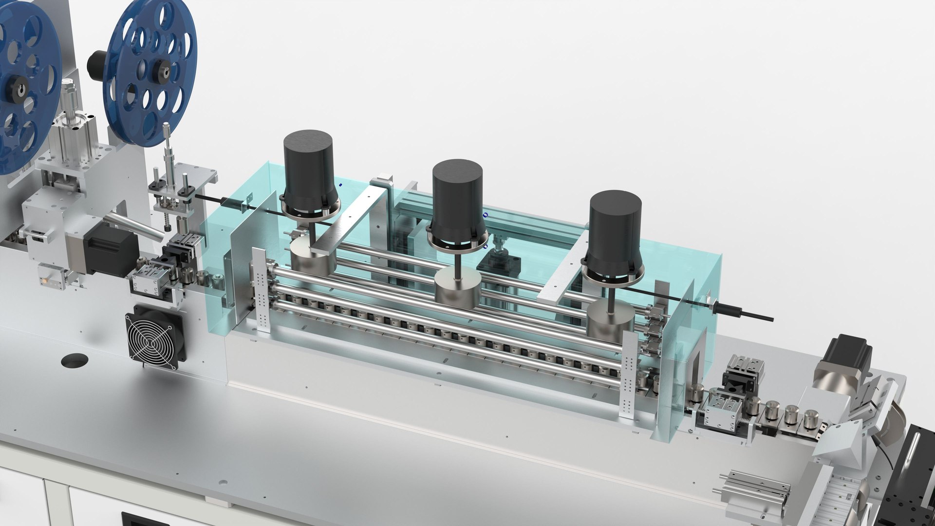 3D Automatic Cylindrical Lithium Battery Sleeve Labeling Machine Model ...