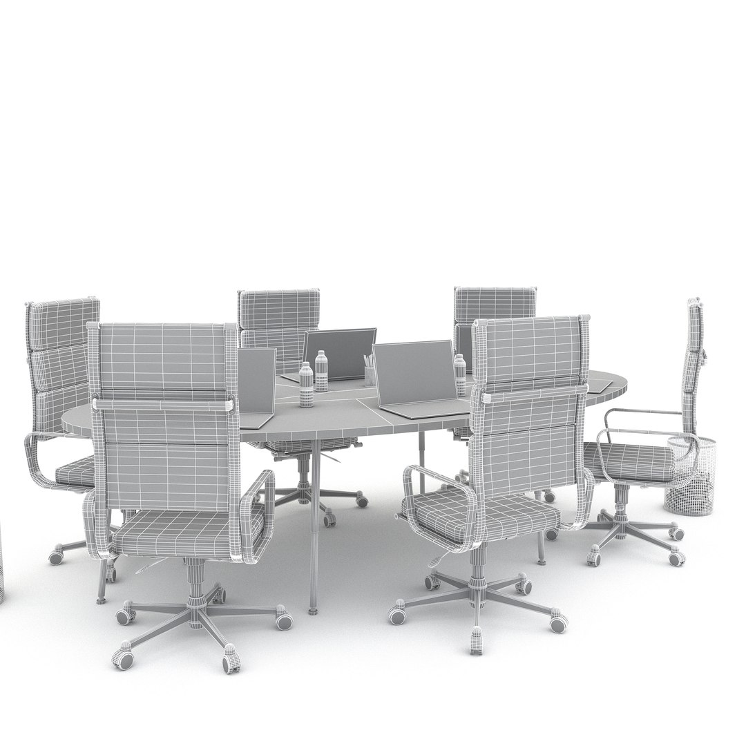 Office Round Meeting Table 09 3D Model - TurboSquid 2006826