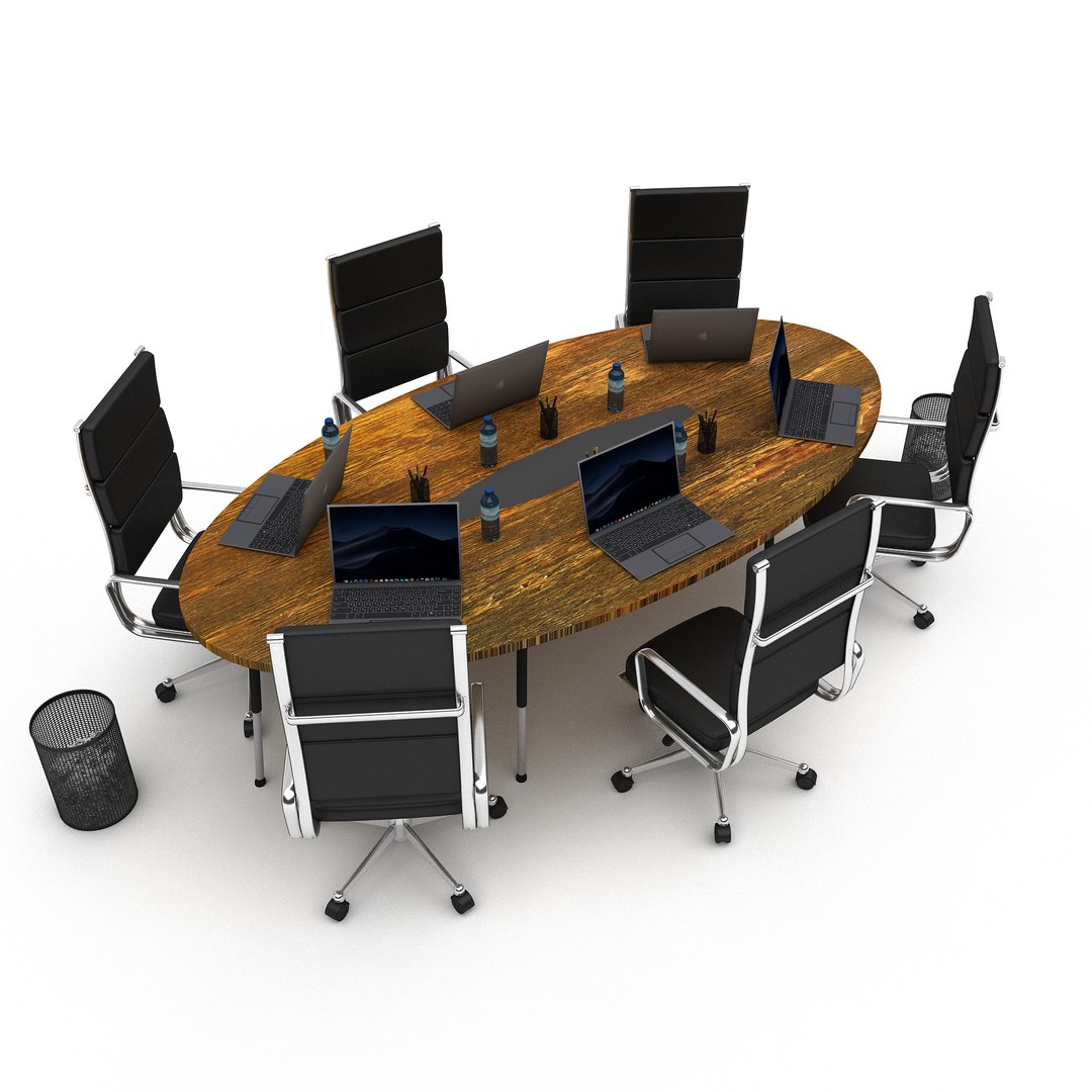 Office Round Meeting Table 09 3D Model - TurboSquid 2006826