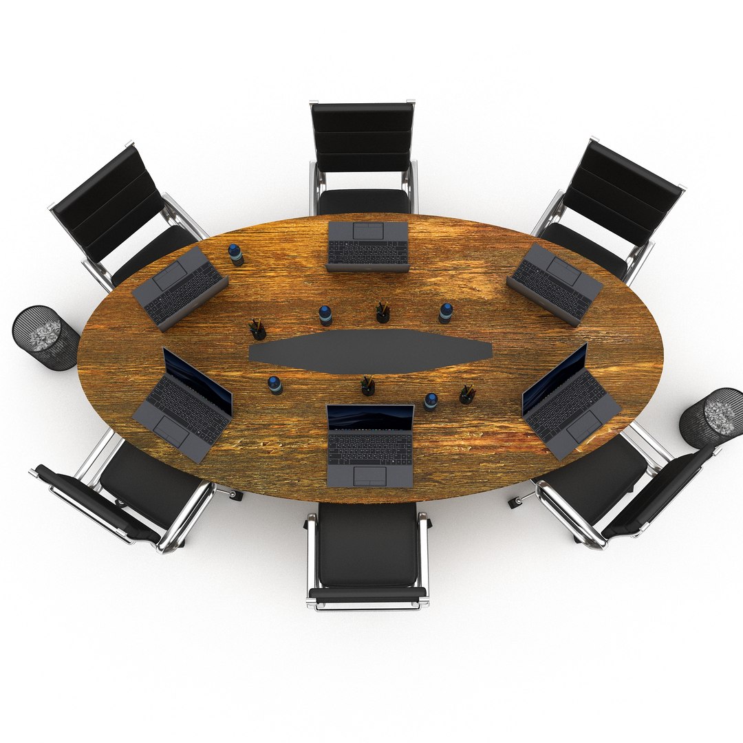 Office Round Meeting Table 09 3D Model - TurboSquid 2006826