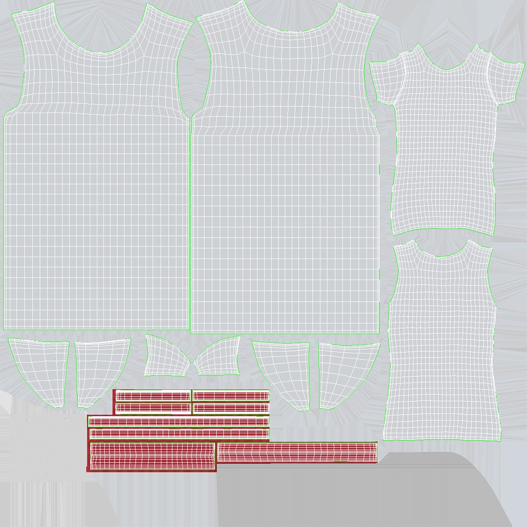 3D Female Crew Neck Laying White and Red 02 model - TurboSquid 1738277