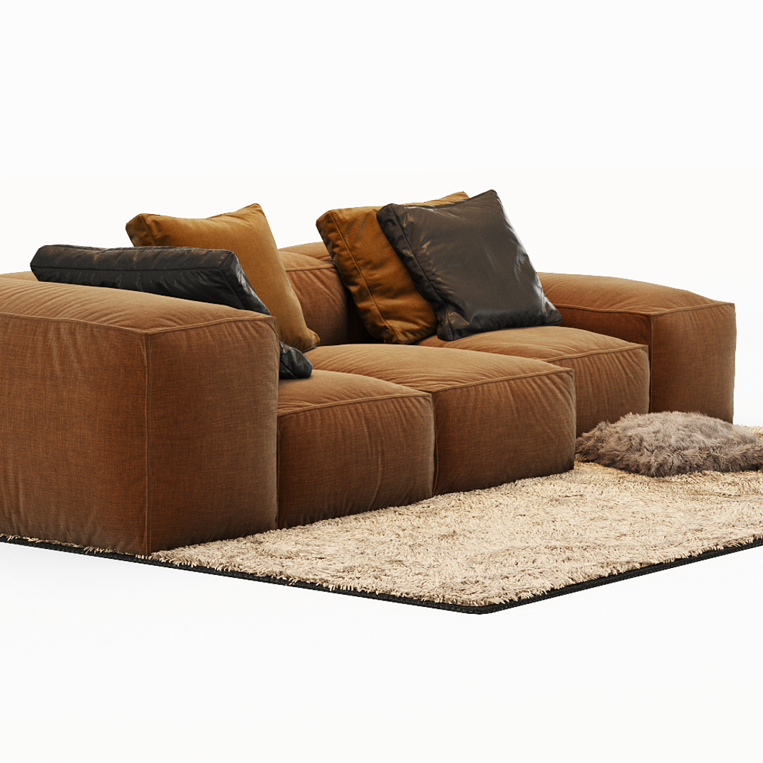 sofa extrasoft living divani 3d 3ds