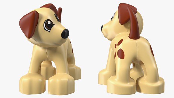 modelo 3d Perro Lego Duplo con manchas marrones - TurboSquid 1825834
