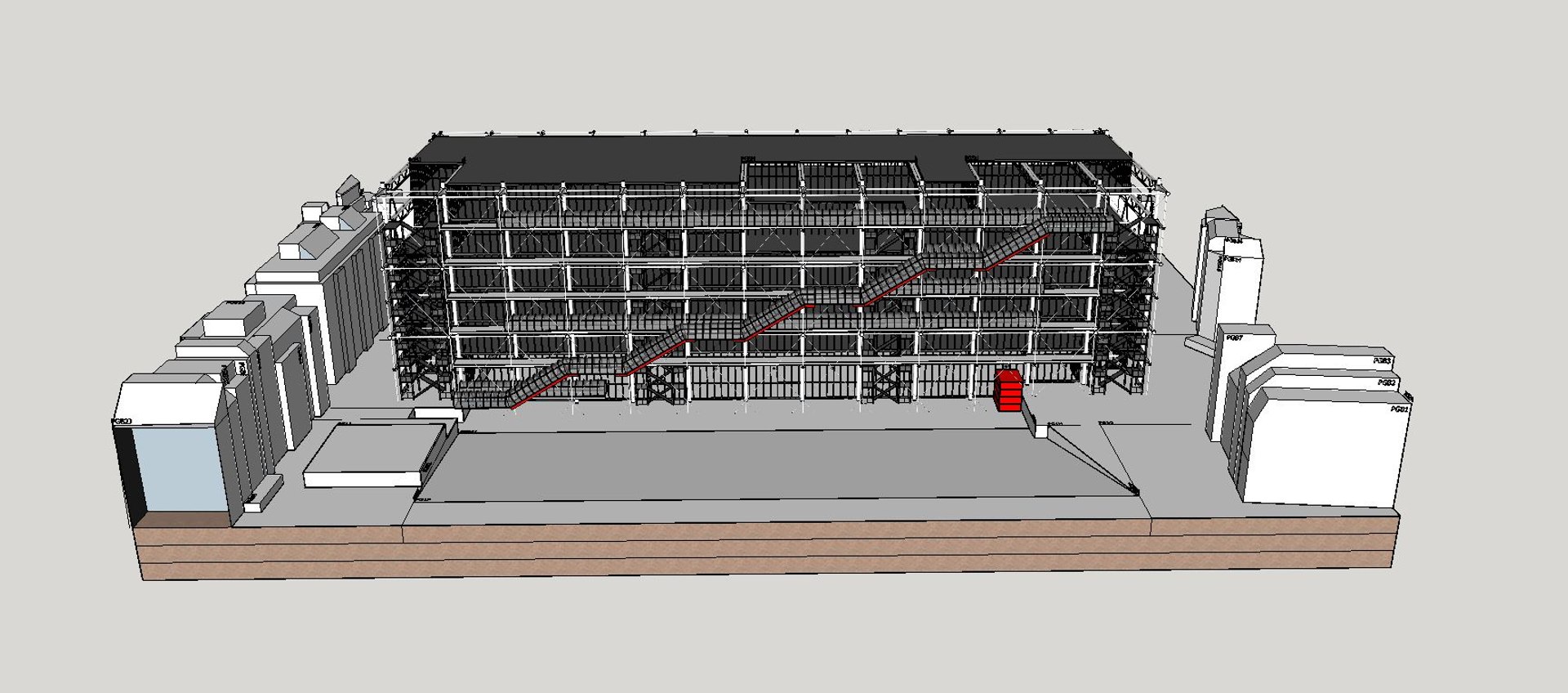 3d Pompidou Center Building