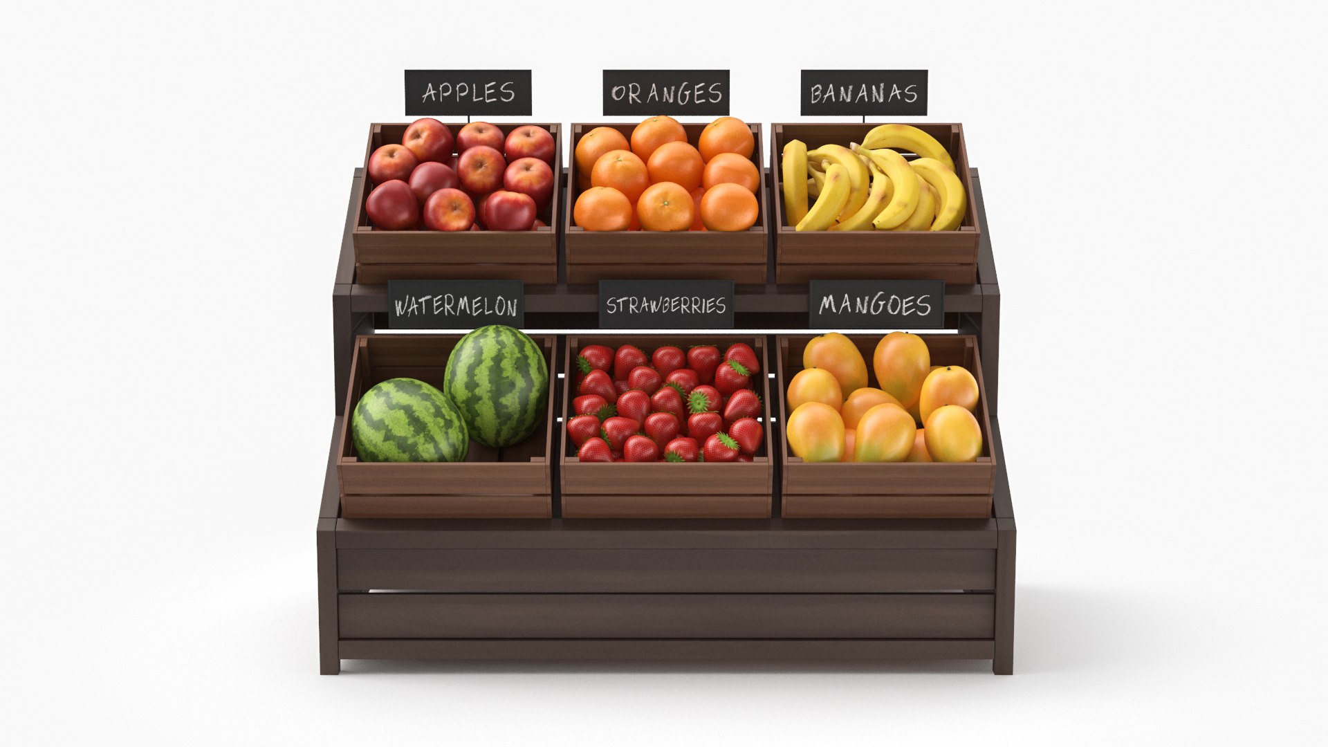 Fruits And Vegetables Display Collection 3D Model - TurboSquid 2417402