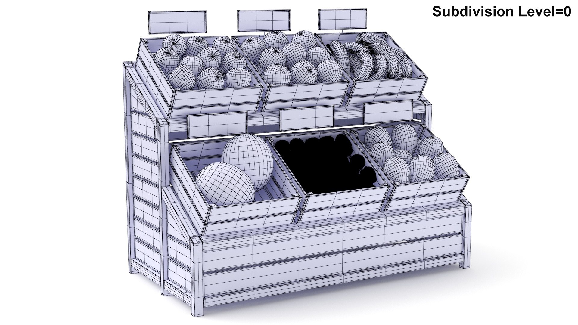Fruits And Vegetables Display Collection 3D Model - TurboSquid 2417402