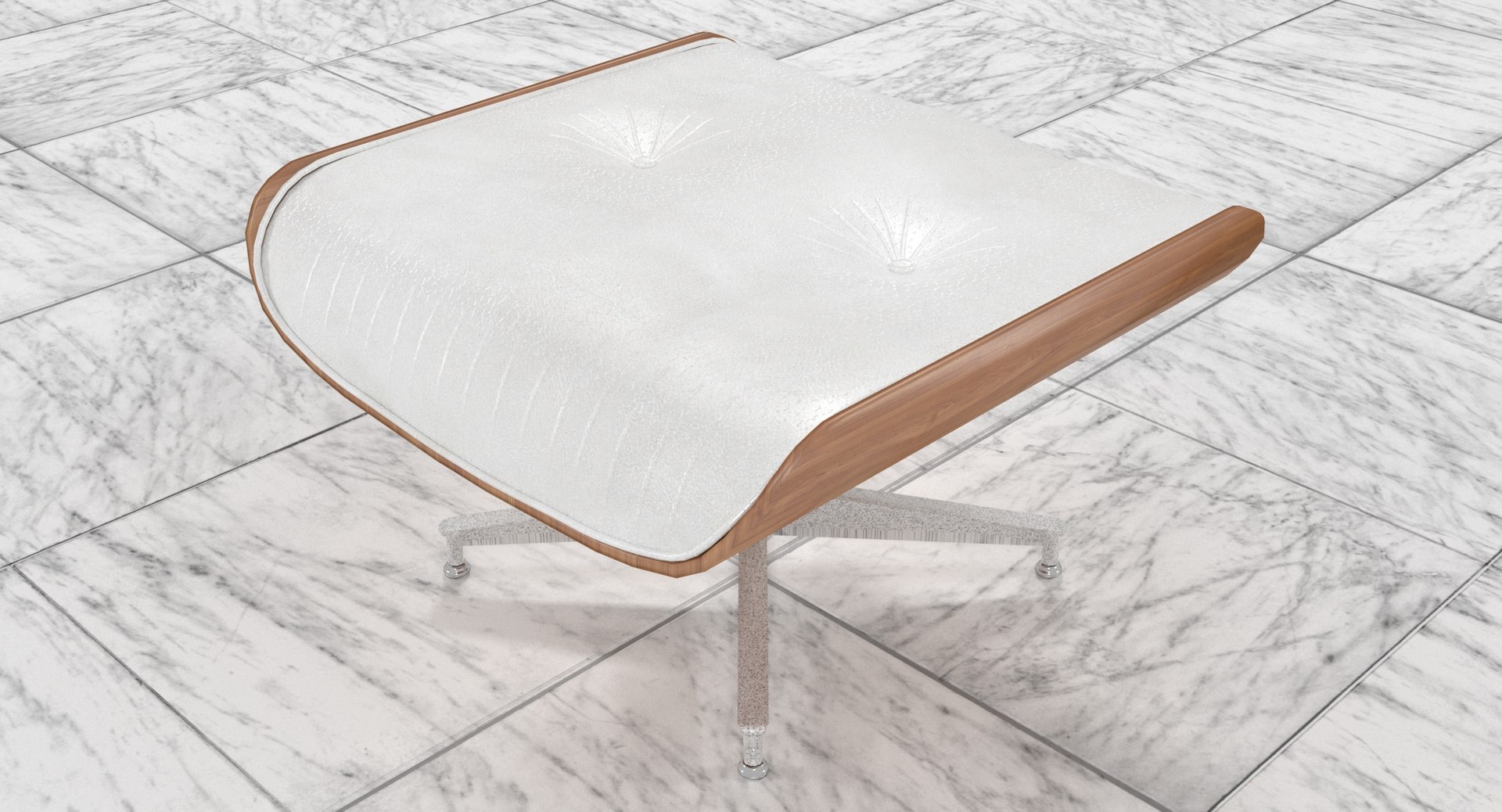 Eames Ottoman Wooden Leather 3D Model - TurboSquid 1698438