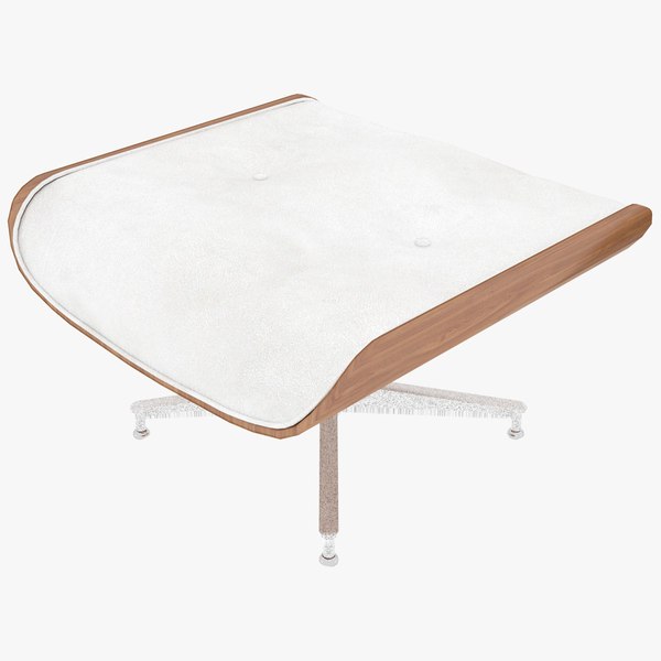 modelo 3d Detalles de madera de cuero blanco otomano Eames - TurboSquid ...