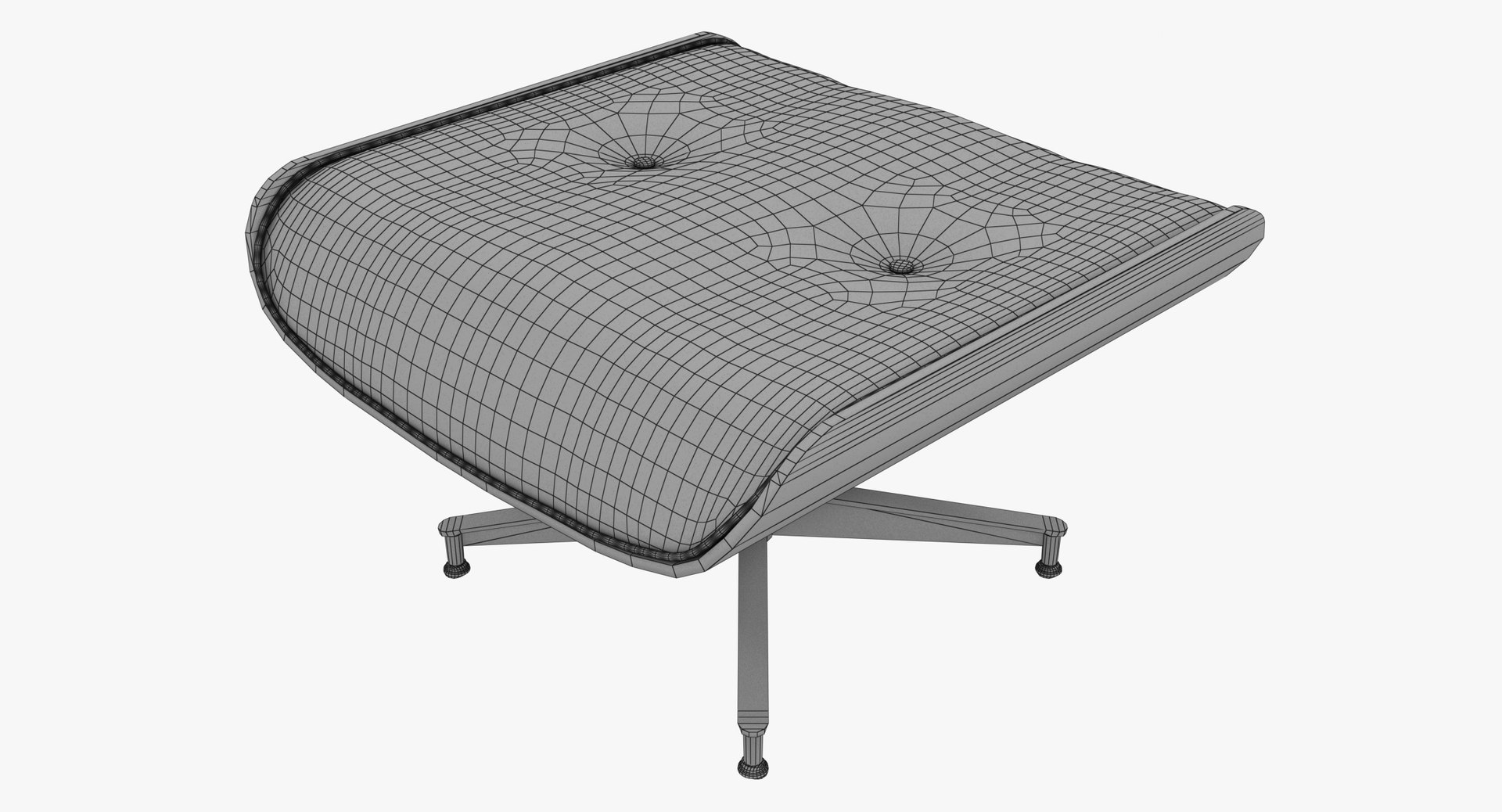 Eames Ottoman Wooden Leather 3D Model - TurboSquid 1698438