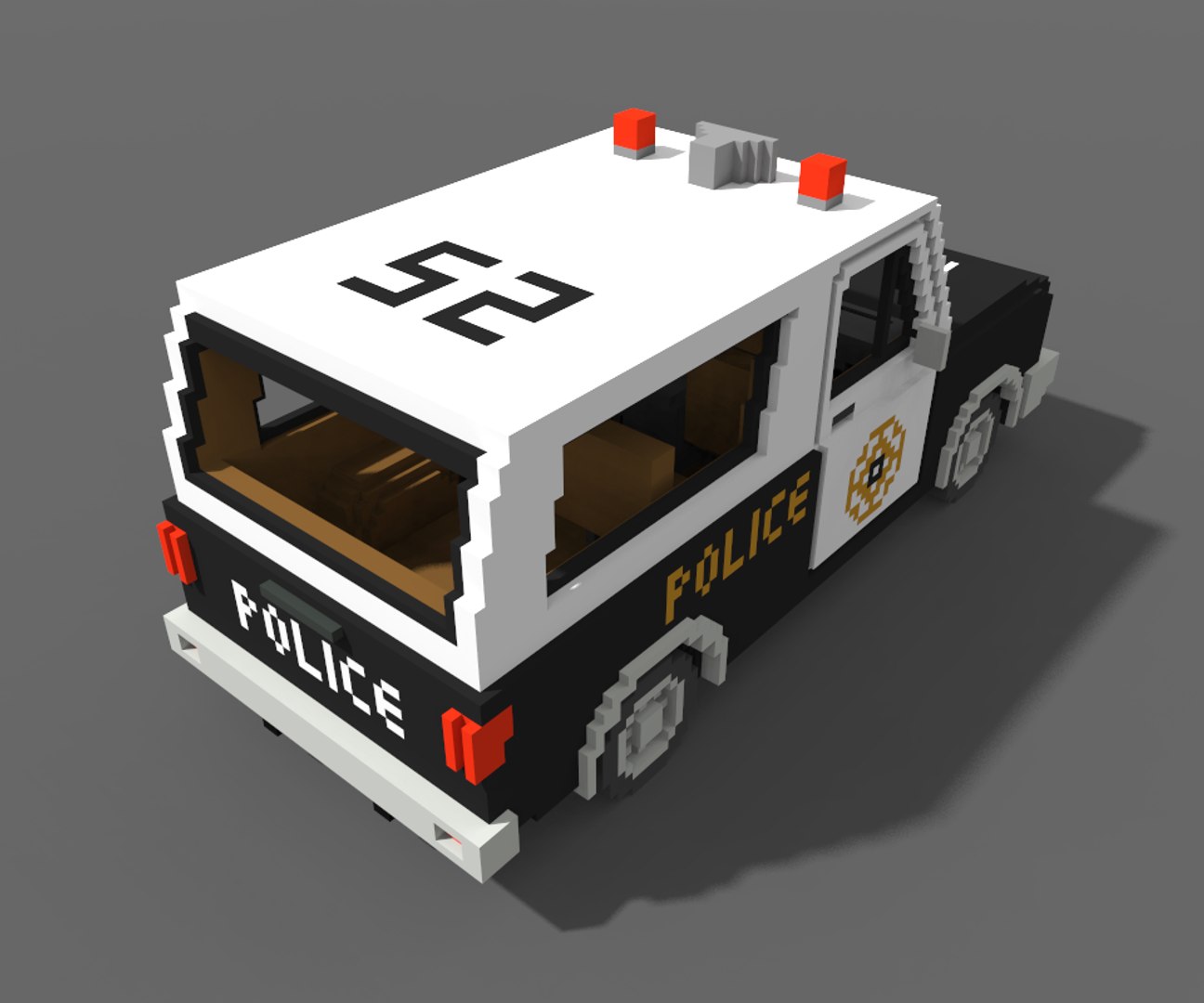 3D Voxel Police Suv Model - TurboSquid 1444599