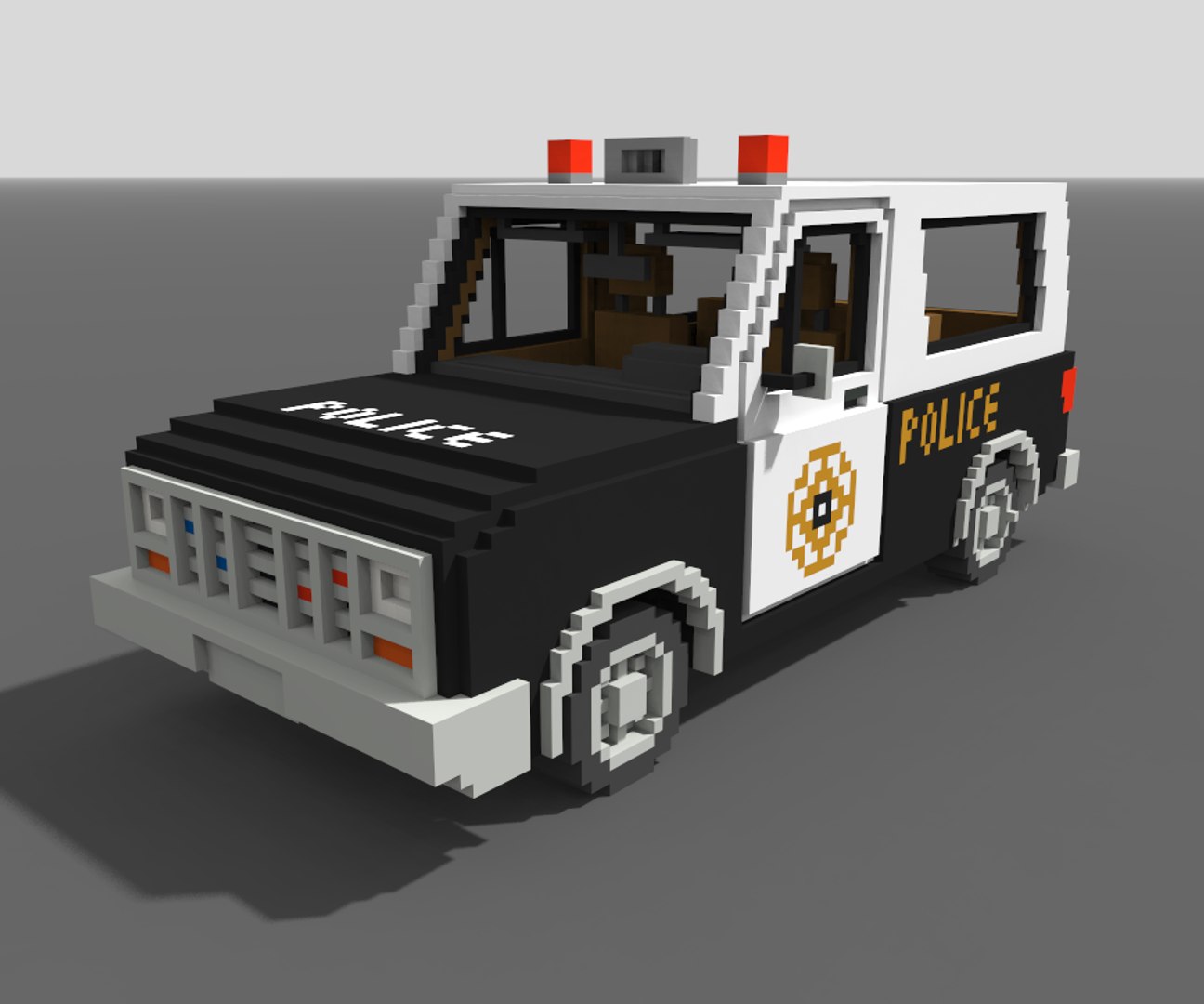 3D Voxel Police Suv Model - TurboSquid 1444599