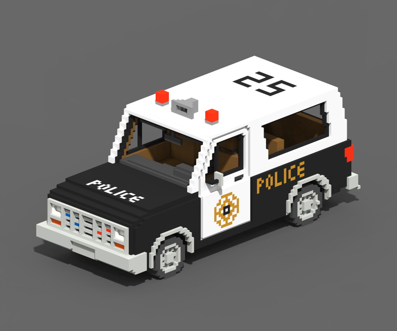 3D Voxel Police Suv Model - TurboSquid 1444599