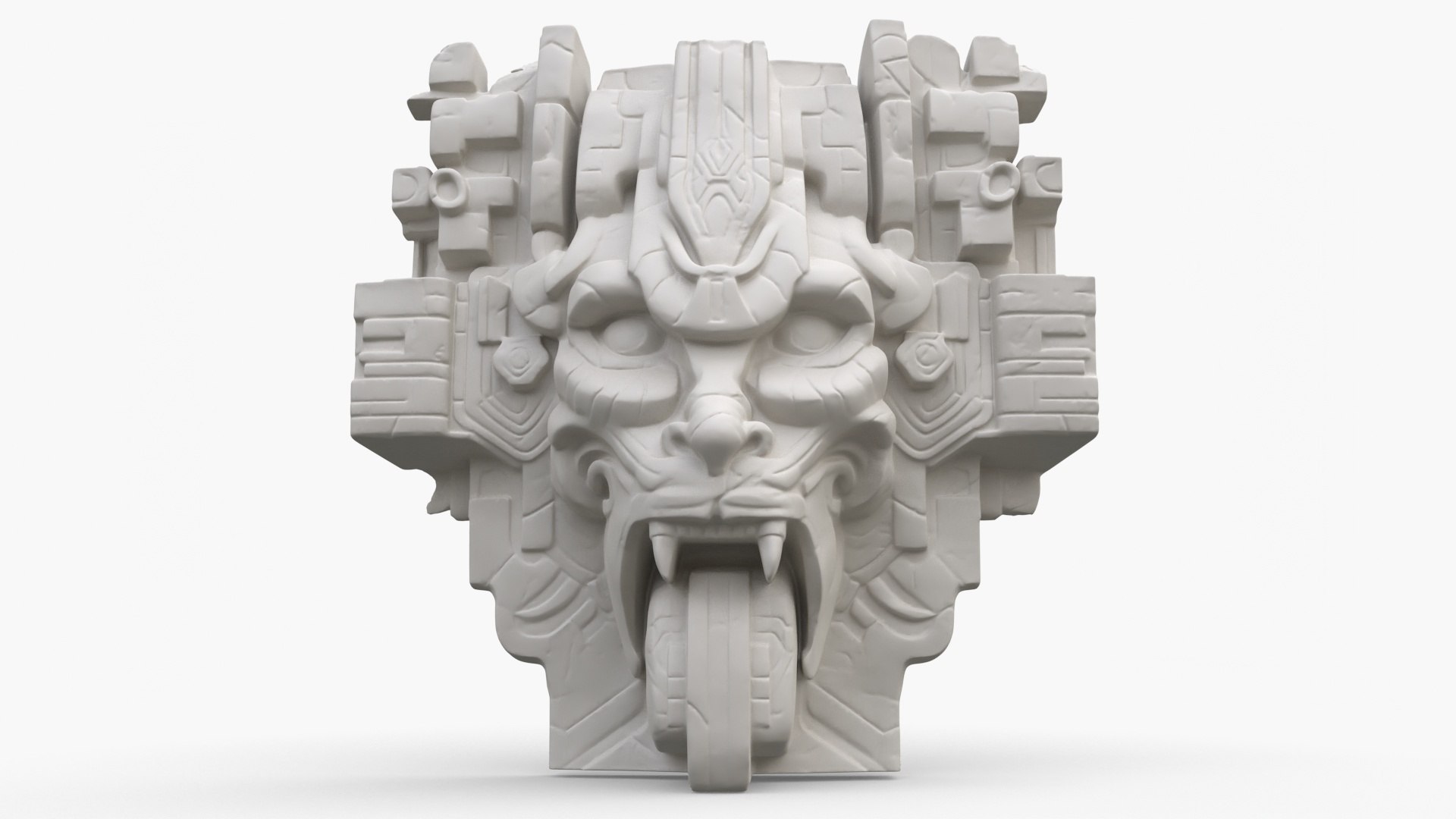 Aztec Stone Head 4 3D - TurboSquid 2196560