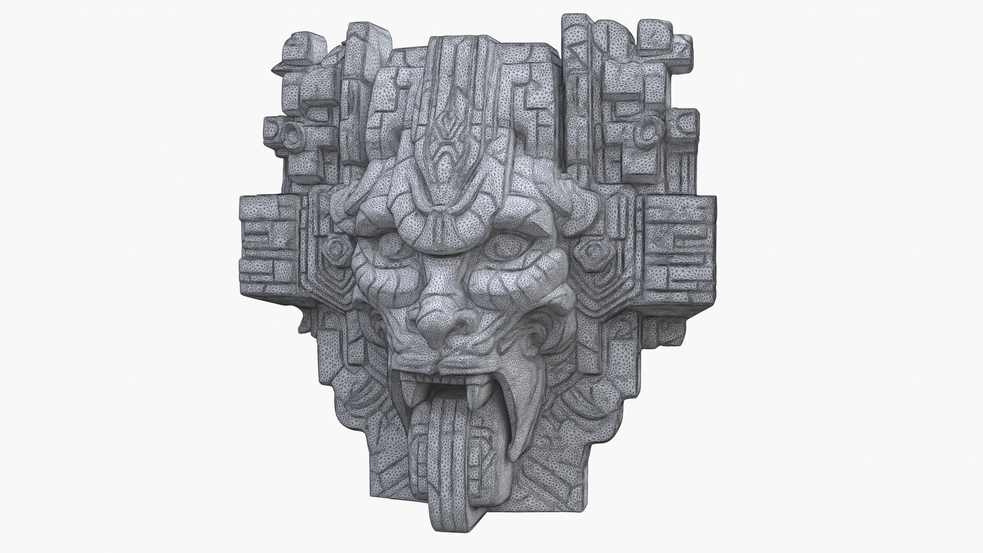 Aztec Stone Head 4 3D - TurboSquid 2196560