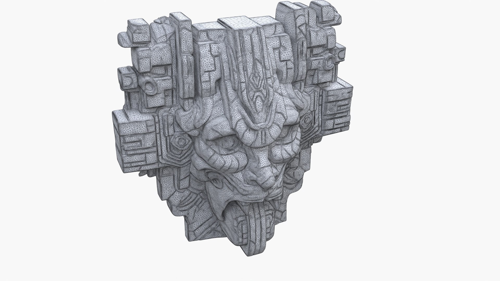 Aztec Stone Head 4 3D - TurboSquid 2196560