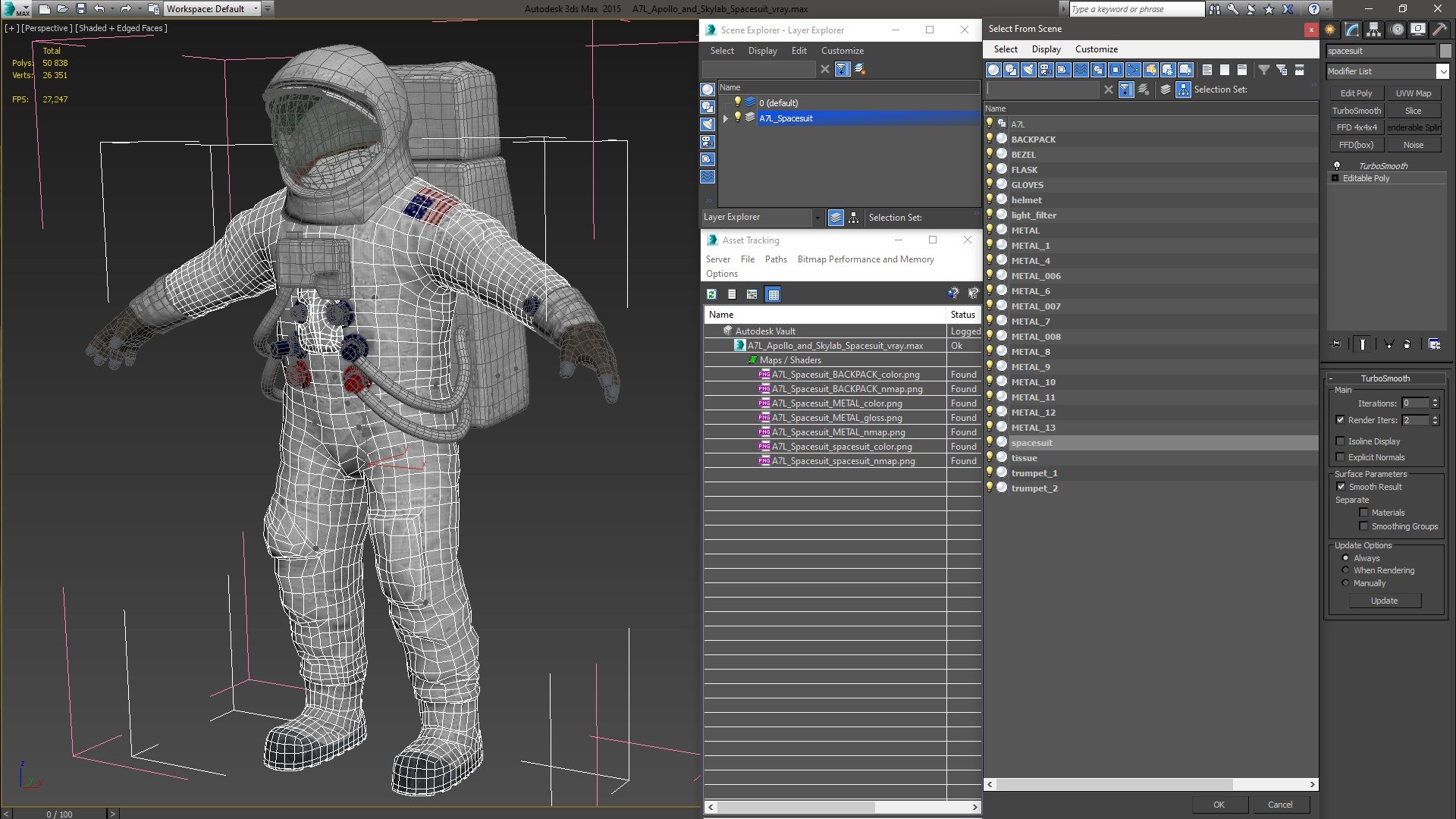 a7l apollo skylab spacesuit 3d model