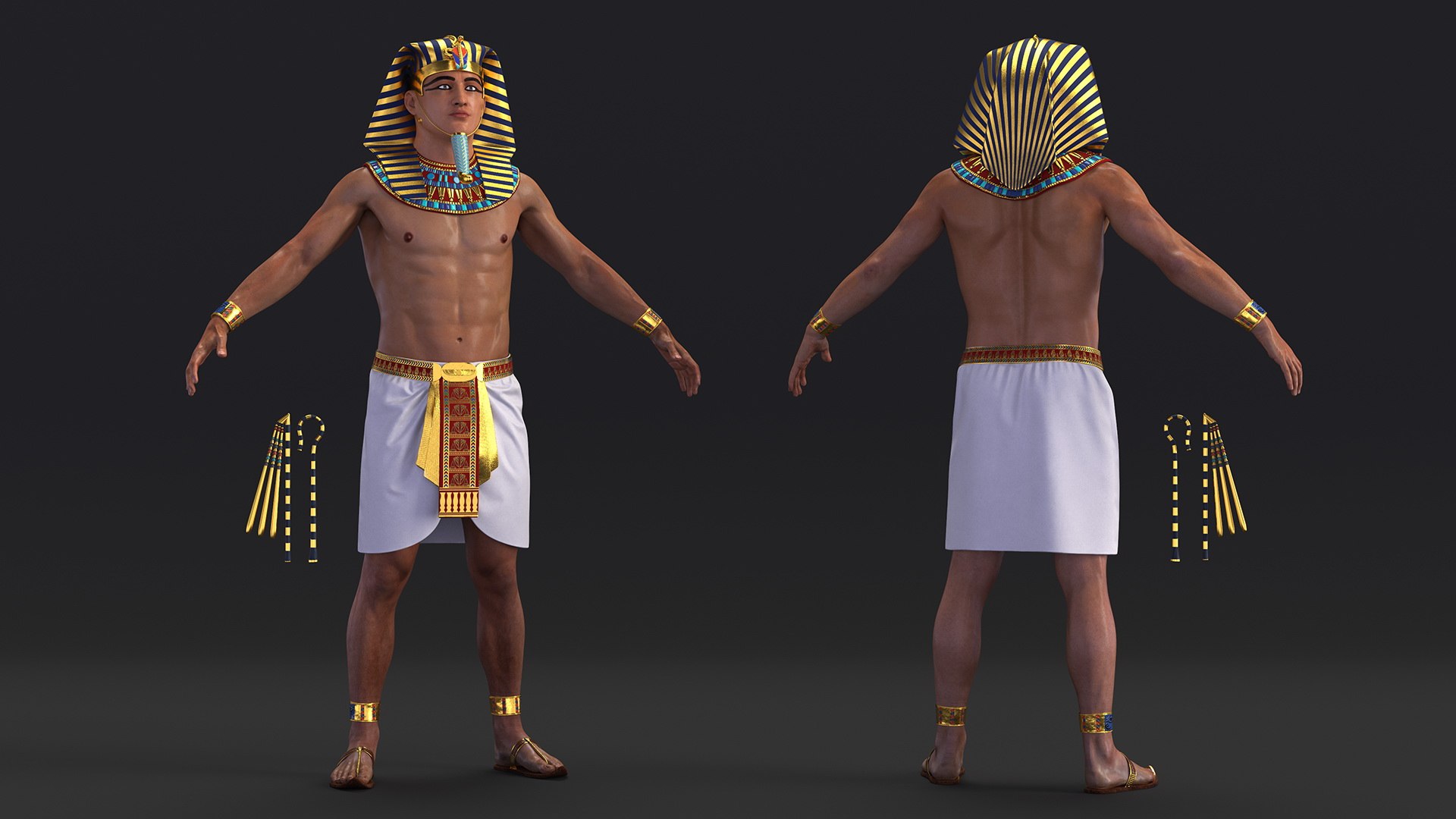 3D Egyptian Pharaoh Rigged For Cinema 4D Model - TurboSquid 2112326