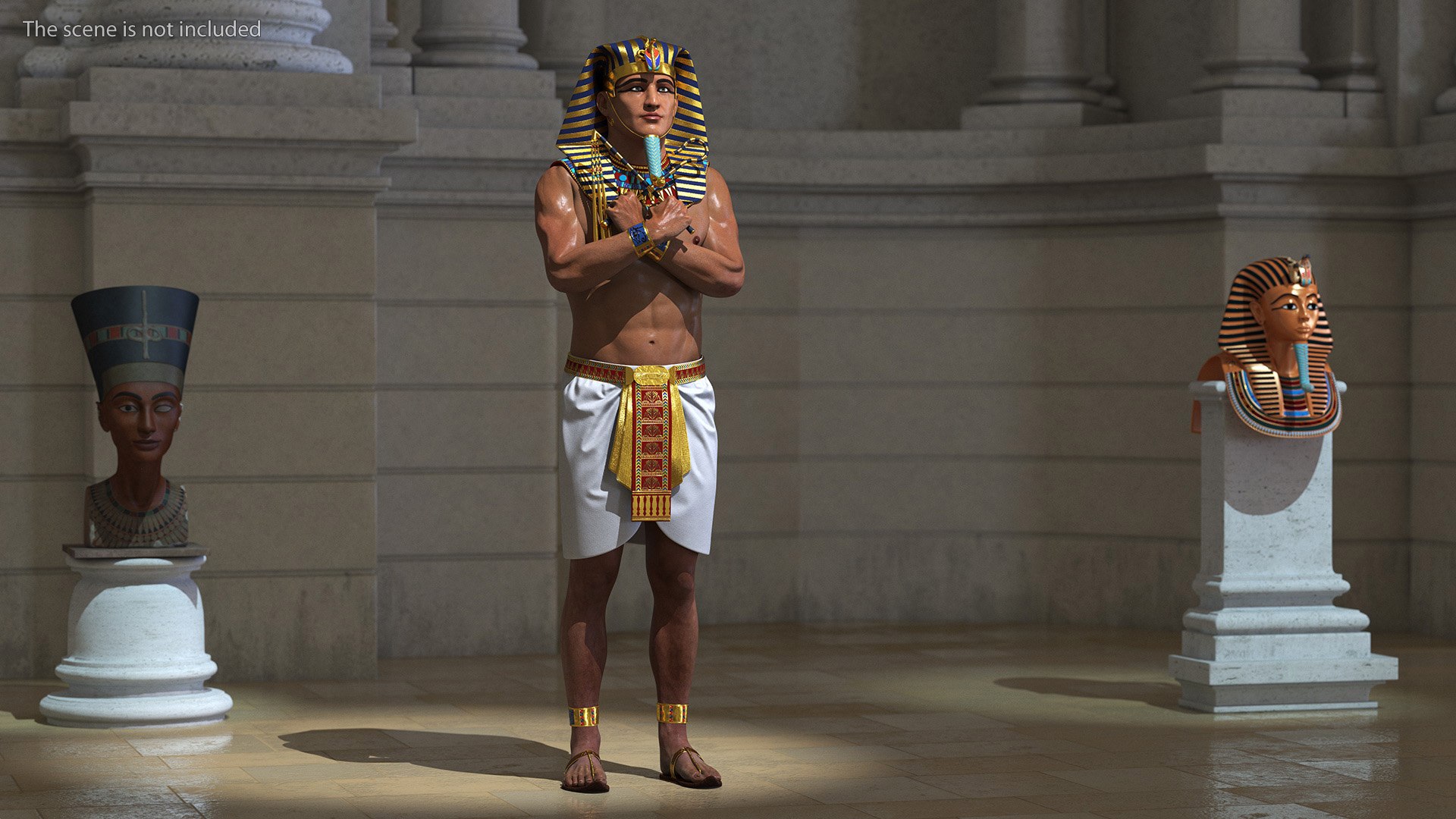 3D Egyptian Pharaoh Rigged For Cinema 4D Model - TurboSquid 2112326