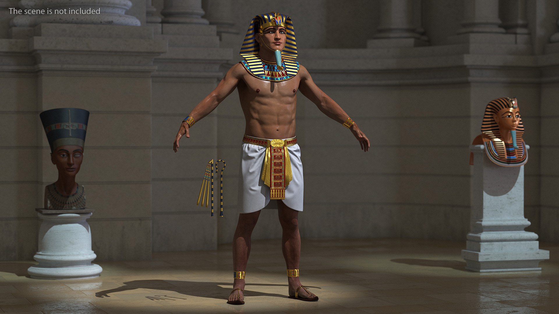 3D Egyptian Pharaoh Rigged For Cinema 4D Model - TurboSquid 2112326