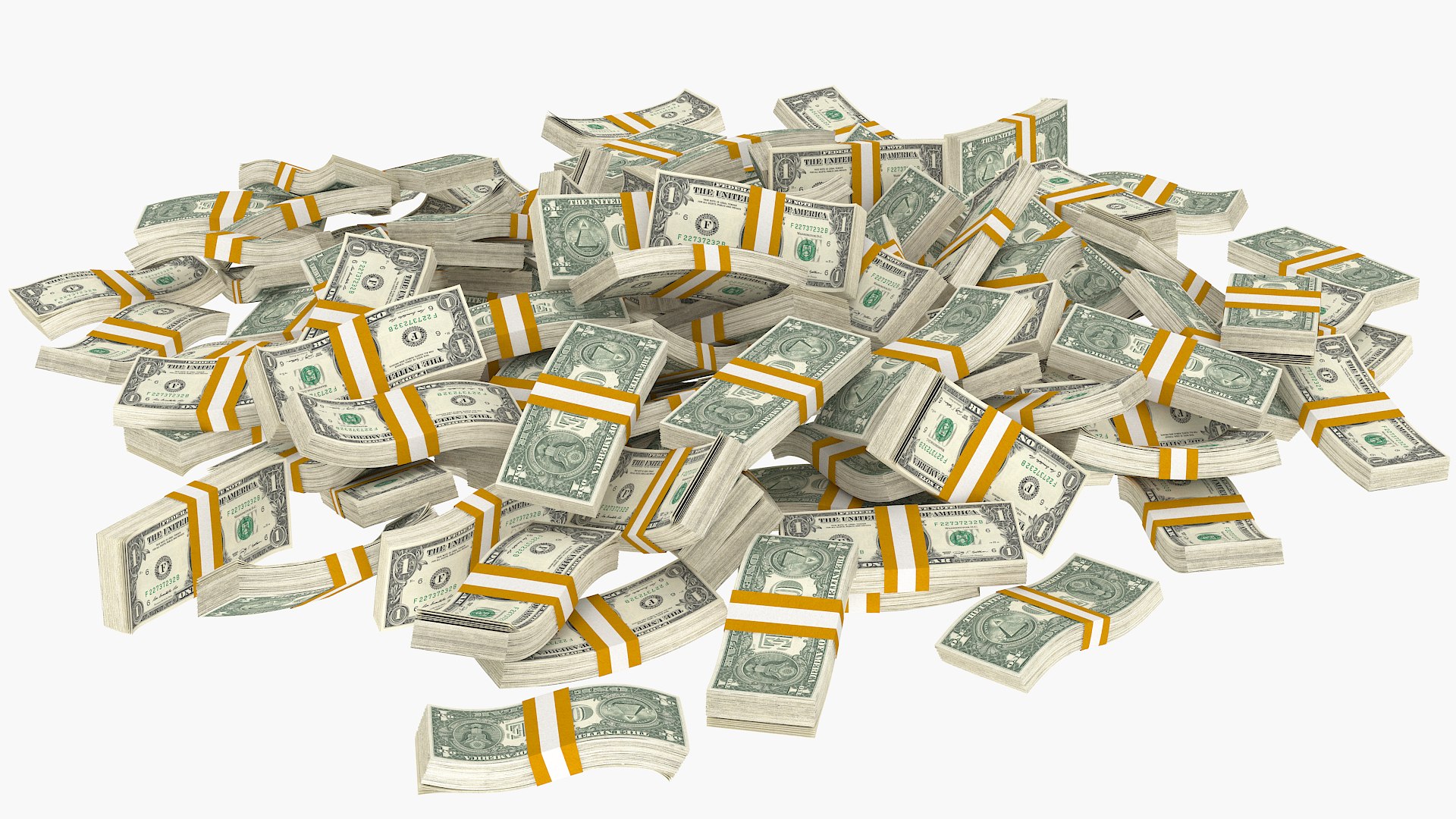 1 Dollar Bill Stack Pile 2 3D Model - TurboSquid 1972835