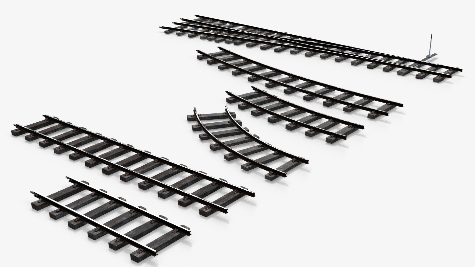 3D Modular Railroad Tracks - TurboSquid 2281428