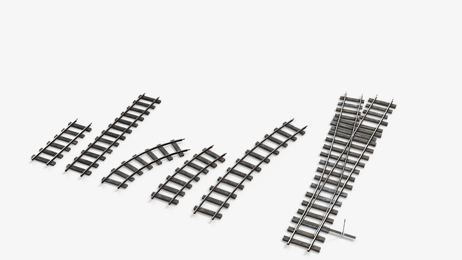 3D Modular Railroad Tracks - TurboSquid 2281428
