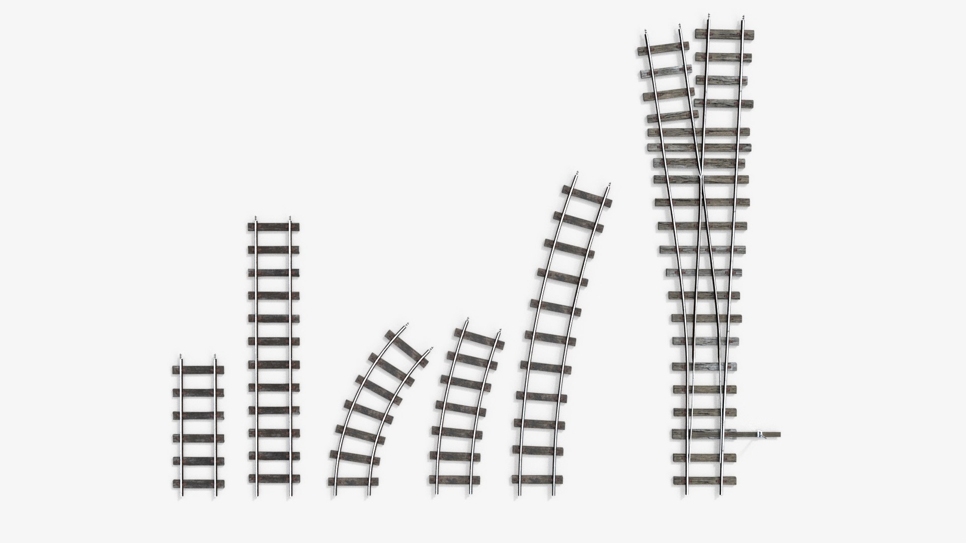 3D Modular Railroad Tracks - TurboSquid 2281428