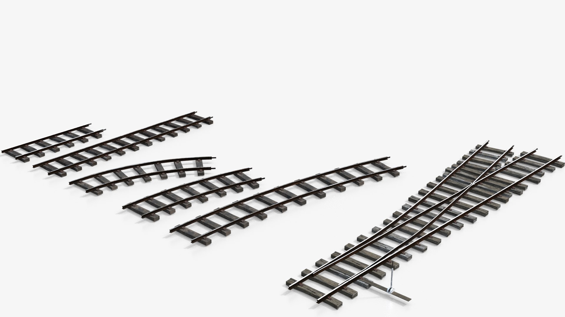 3D Modular Railroad Tracks - TurboSquid 2281428