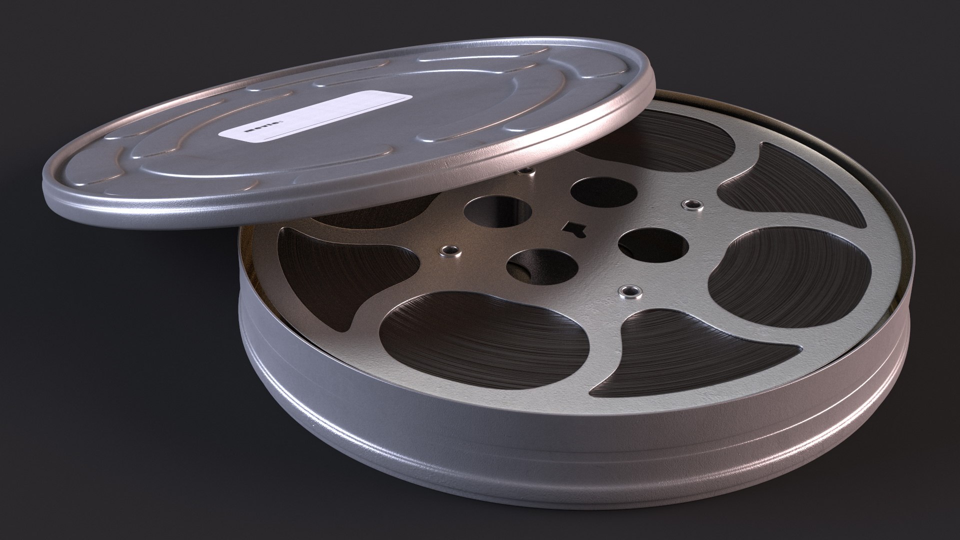 Vintage Metal Movie Reel And Case Tin 3D Model - TurboSquid 2130182