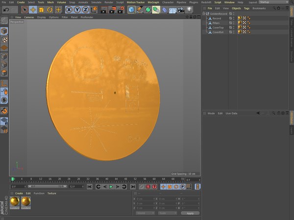 Golden record 3D - TurboSquid 1615841