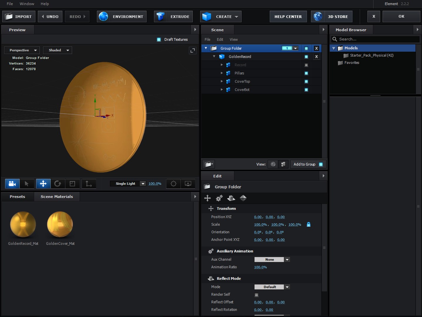 Golden record 3D - TurboSquid 1615841