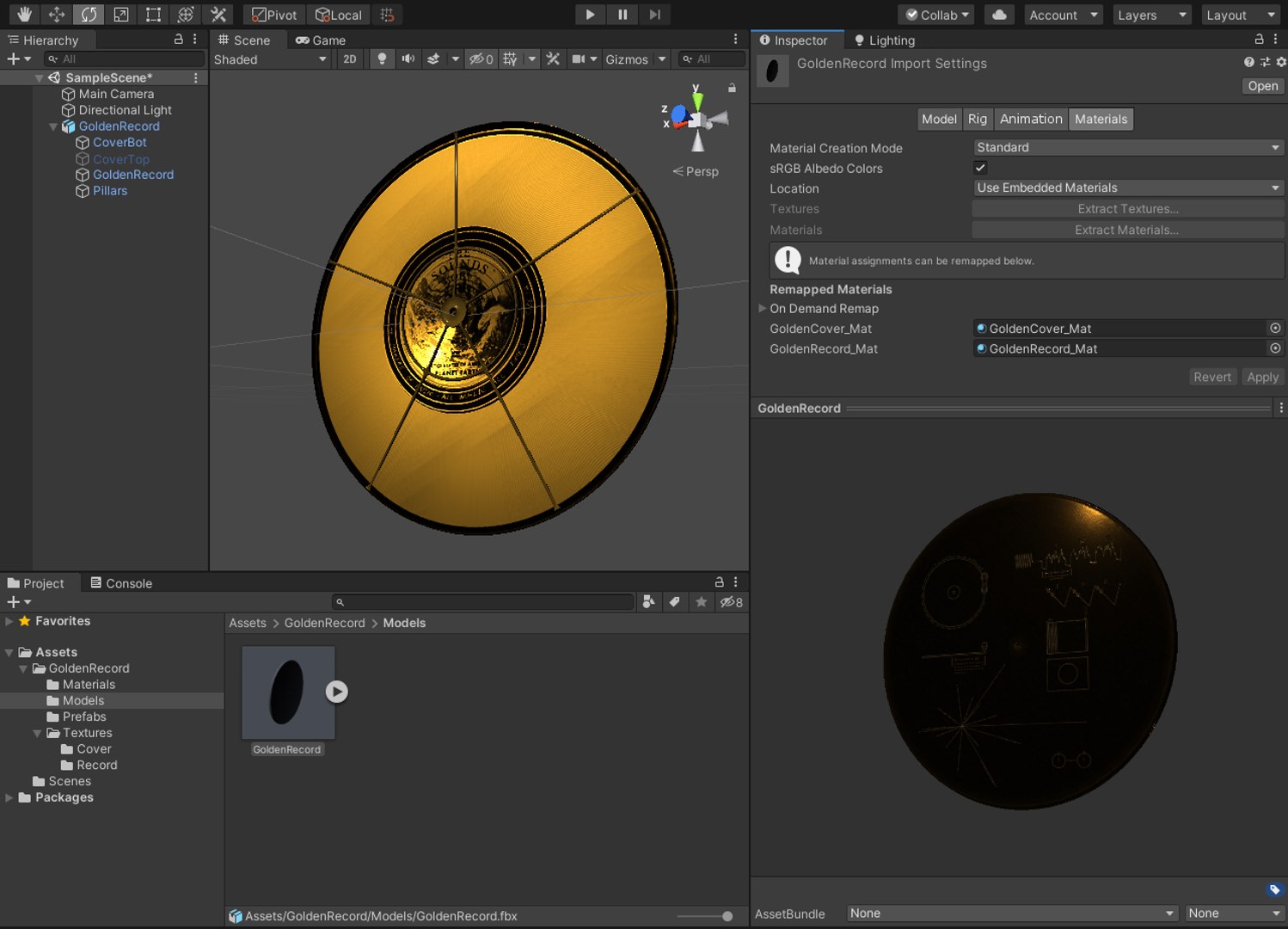 Golden Record 3D - TurboSquid 1615841