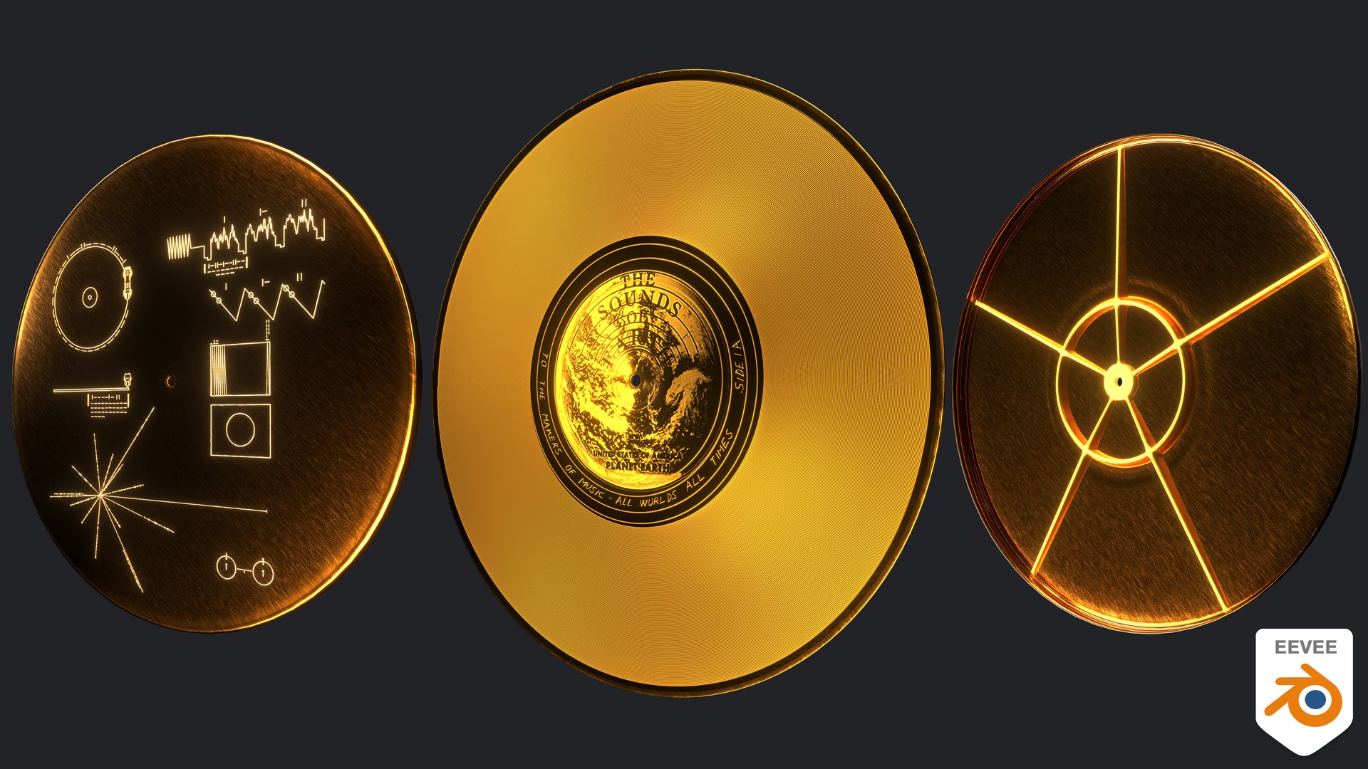 Golden Record 3D - TurboSquid 1615841