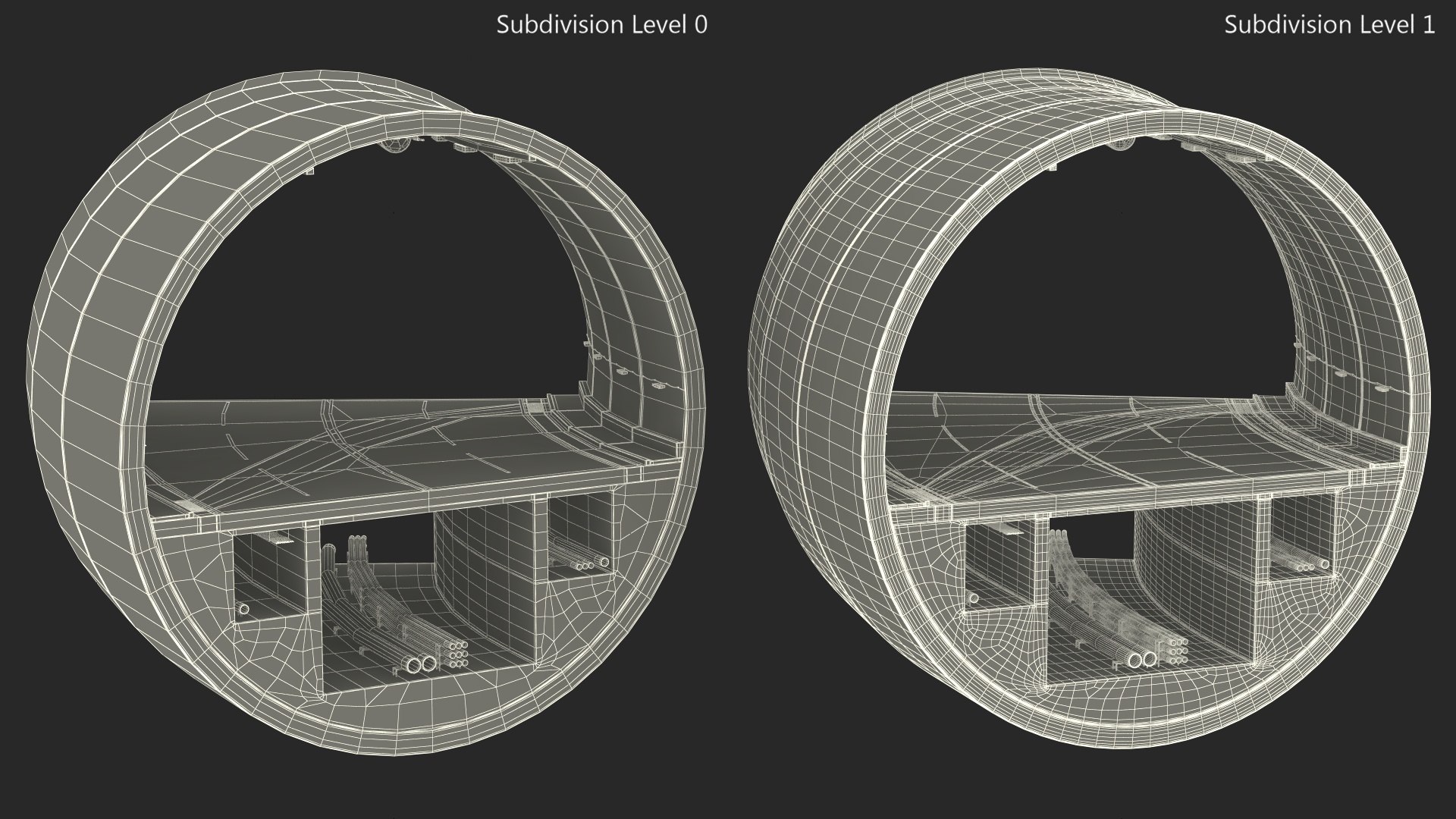 3D Road Tunnel Structure Section Turn - TurboSquid 2270320