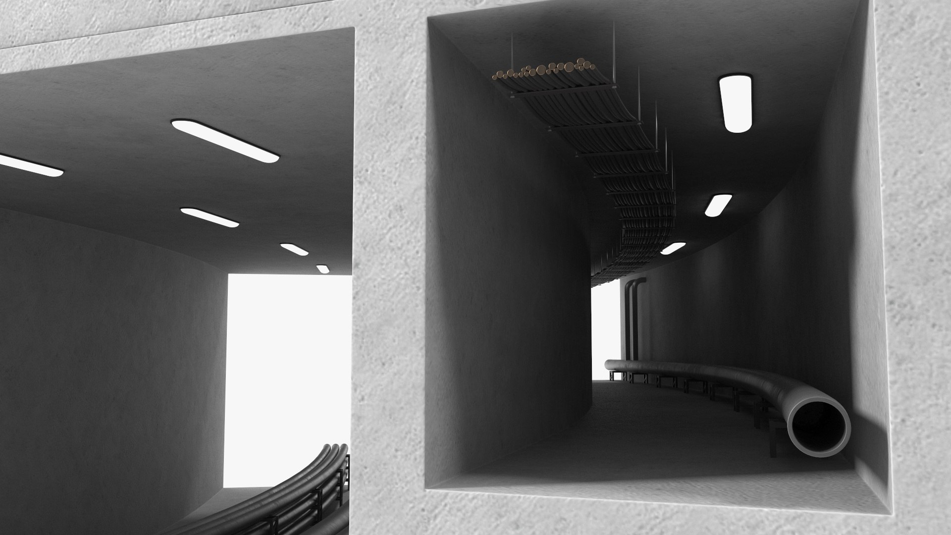 3D Road Tunnel Structure Section Turn - TurboSquid 2270320