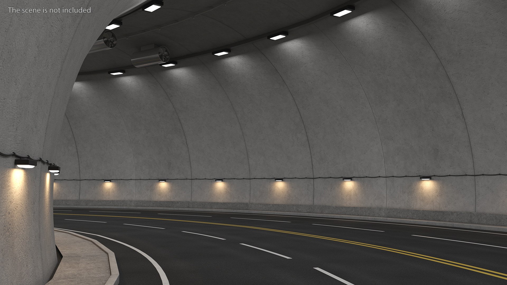 3D Road Tunnel Structure Section Turn - TurboSquid 2270320
