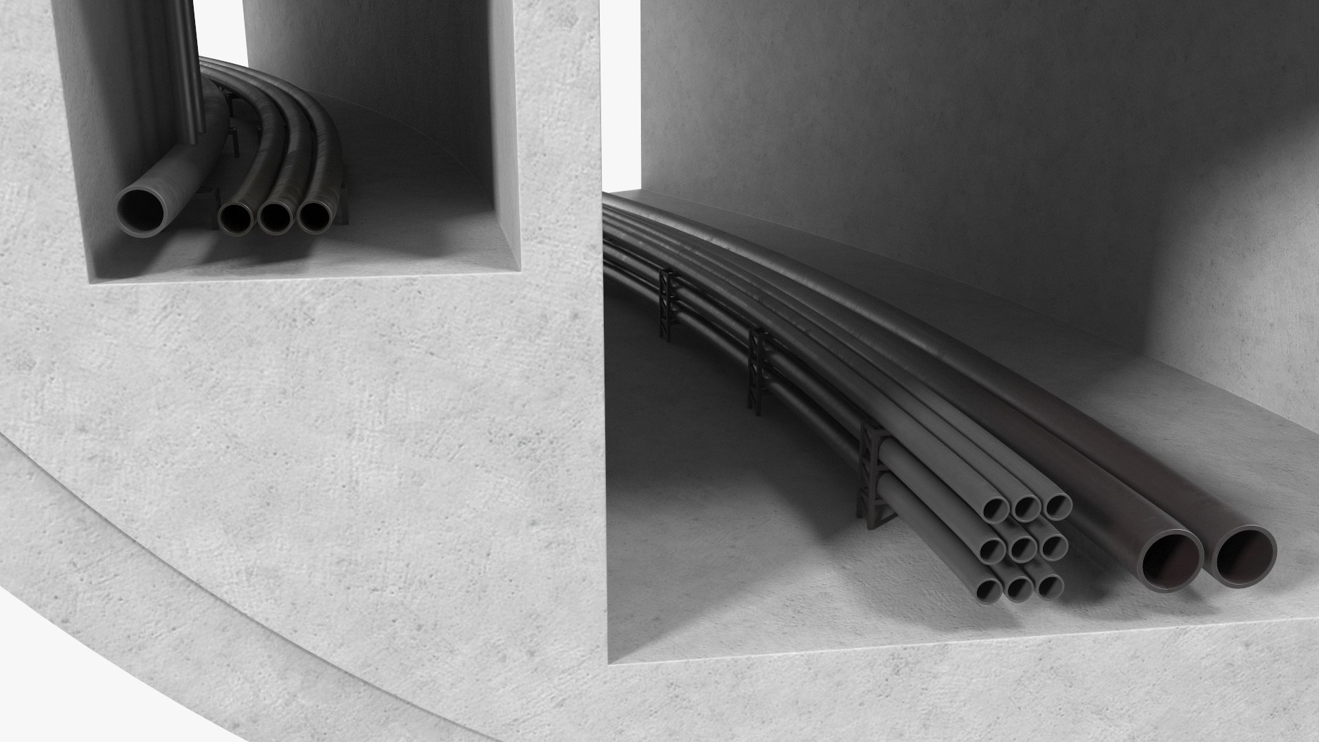3D Road Tunnel Structure Section Turn - TurboSquid 2270320