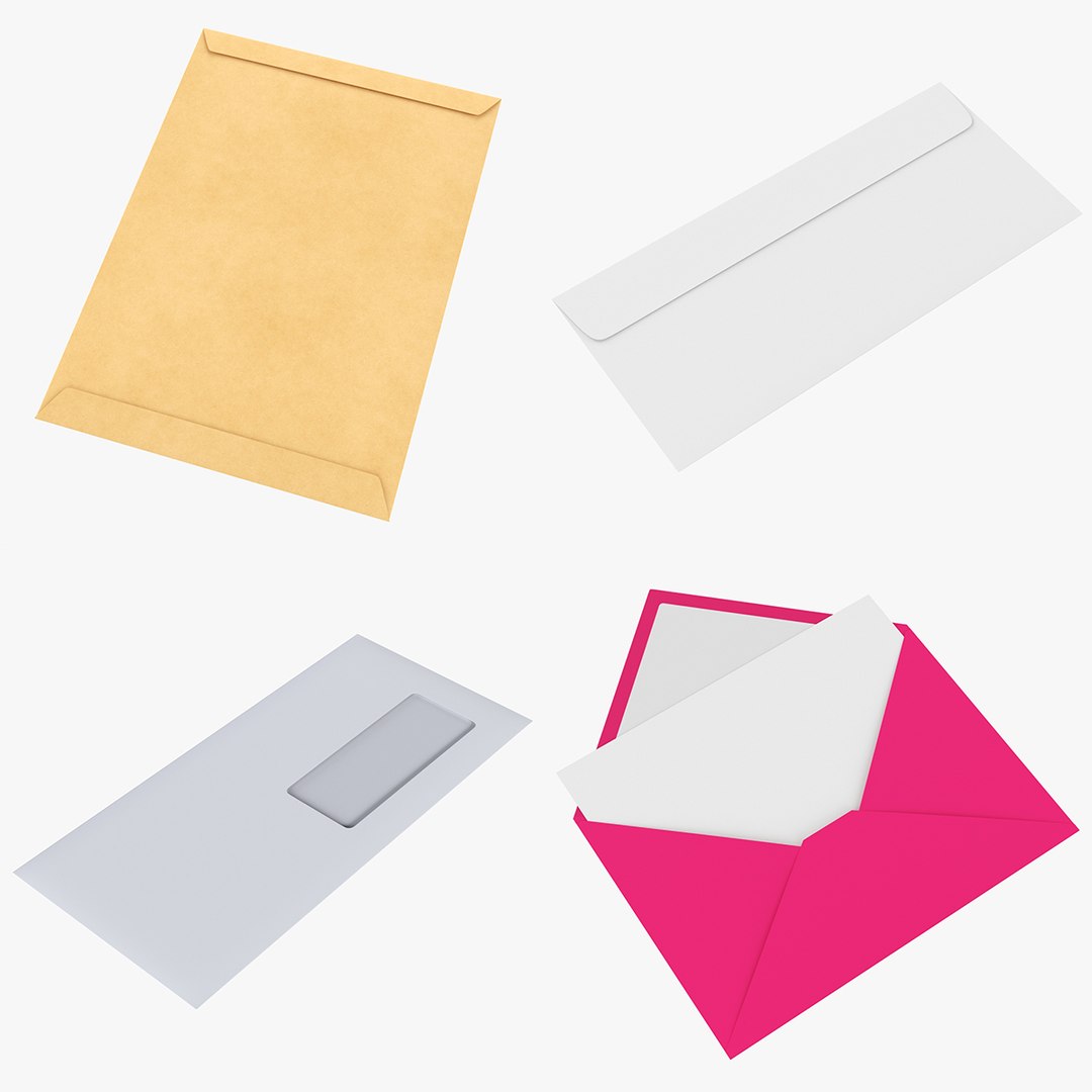 Envelopes For Mockup 02 3D Model - TurboSquid 1812972