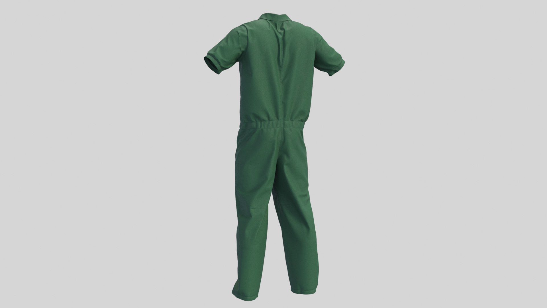 3D Prison Overalls Short Sleeved Green model - TurboSquid 2046887