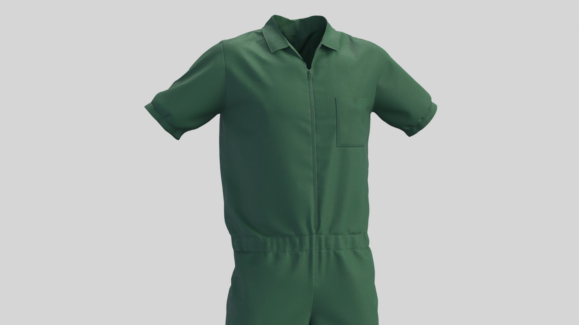 3D Prison Overalls Short Sleeved Green model - TurboSquid 2046887