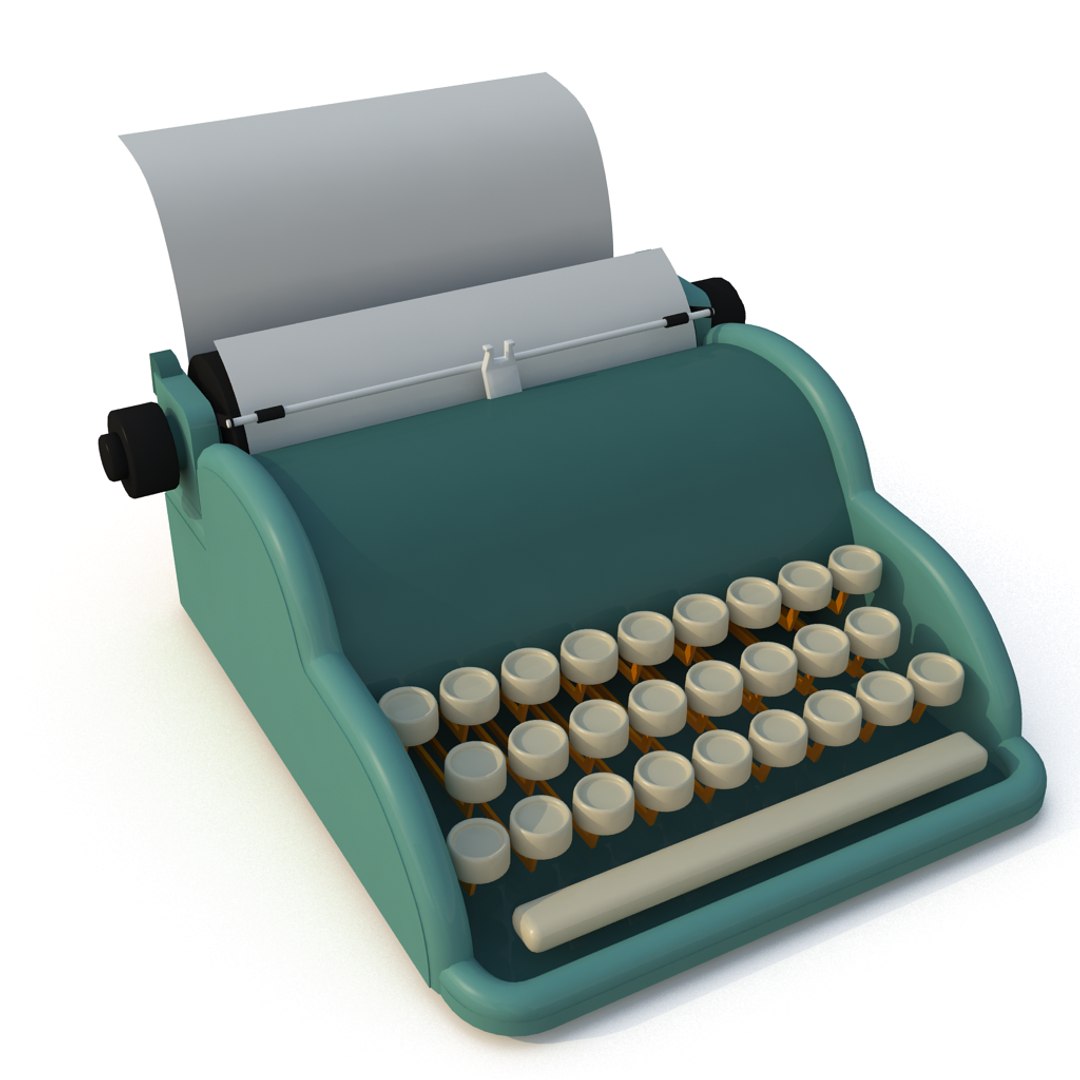 3d Cartoon Type Writer